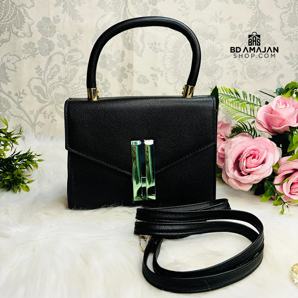 Women shoulder PU Leather Bag Black B001 - BD Amajan Shop
